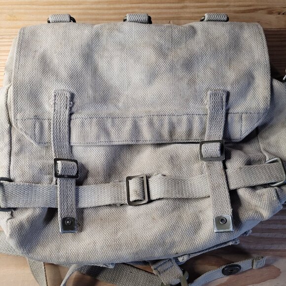 Bags | Vintage Danish Army Canvas Shoulder Haversack Rucksack Military ...